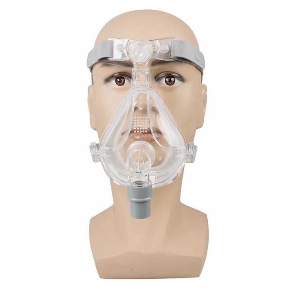 Silica Gel Full Face Mask CPAP Auto Mask for Sleep Apnea Snoring People ...