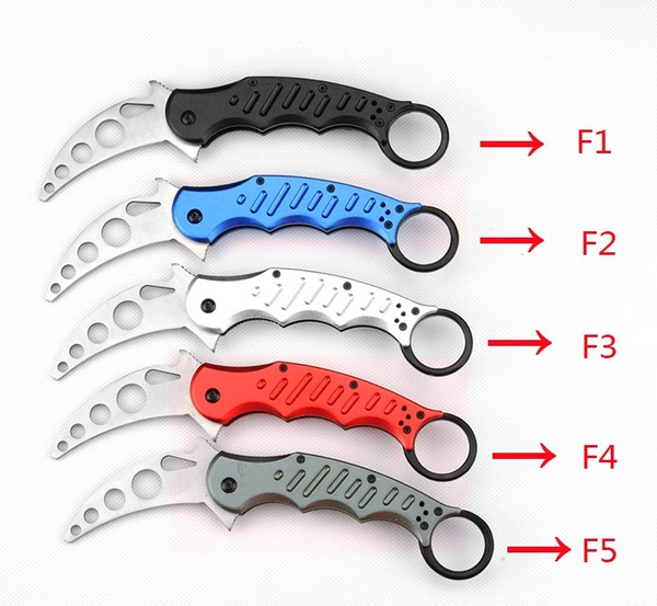 Folding Karambit Training Tactical Knife Outdoor Claw Knife Tool Camo ...