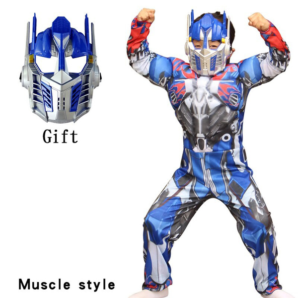 Halloween Kids Boys Cosplay Movie Muscle Optimus Prime Costumes Boys ...