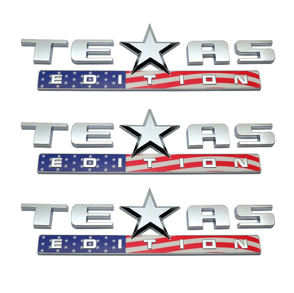 3x USA Flag Texas Edition Star Car Fender Emblem Sticker Nameplate for ...