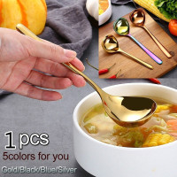 1PC Stainless Steel Multi-purpose Soup Spoon Sauce Spoon Creative Deep ...
