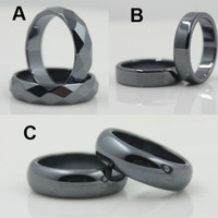 Genuine Hematite Ring for Women Men Unisex, Black Hematite Stone Ring Anxiety Balance Root ...