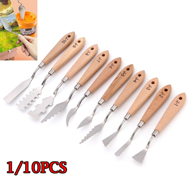 Stainless Steel Palette Scraper Set Artist Oil Acrylic Painting Tool ...