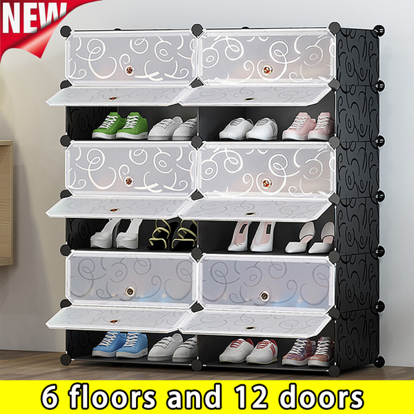 6/10/12 Cube DIY Shoe Cabinet Modular Assembly Plastic Shoe Cabinet FR ...