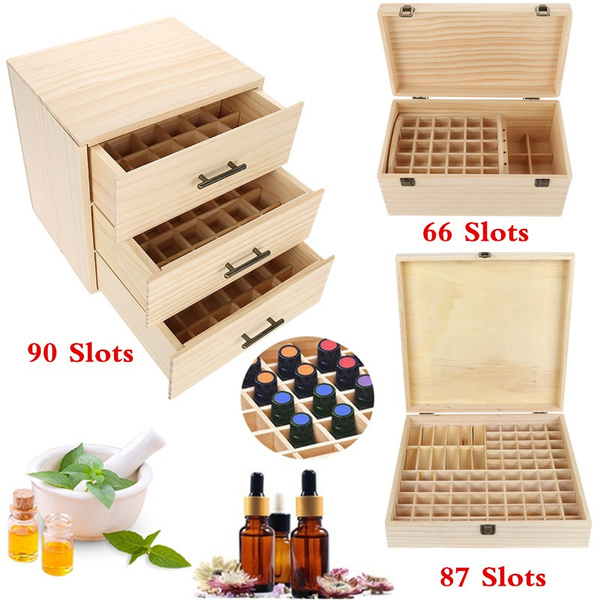 Plant Therapy Essential Oil Storage Box Case | Wooden Organizer Holds ...