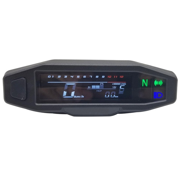 Mini Universal Motorcycle LCD Speedometer Digital Odometer 199KM/H ...