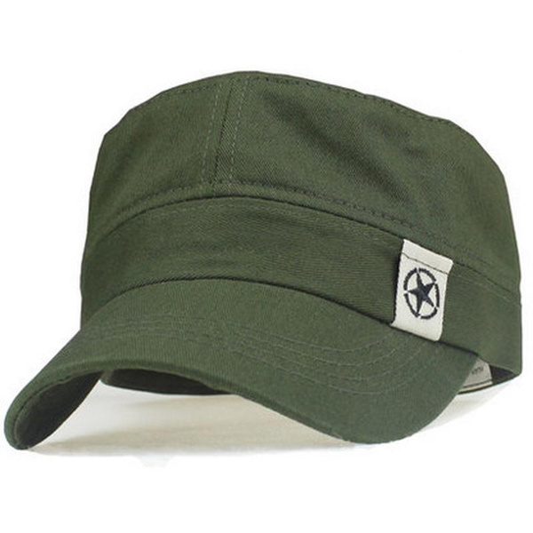 Casual Caps Women Men Flat Roof Military Hat Cadet Patrol Bush Hat ...