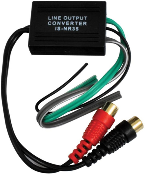 RCA Hi/Low 2 Channel to Speaker Wire Line Out Adapter Converter AV ...