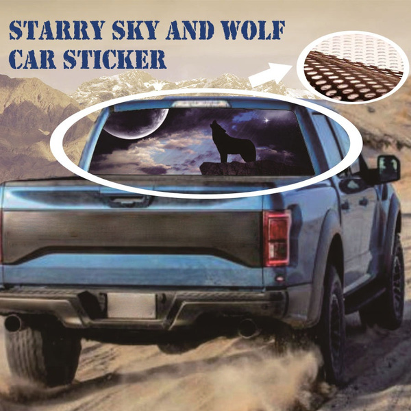 Universal 18"x58" Car Truck SUV RearWindow Sticker Starry Sky Wolf ...