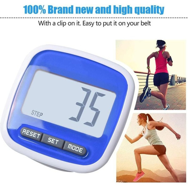 Simple Pedometer LCD Dispaly 3D Walking Step Counter Pedometer Tracker ...