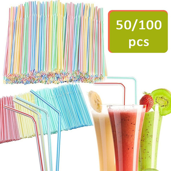 50/100 Pcs Disposable Flexible Plastic Solid White Party Tea and Coffee ...