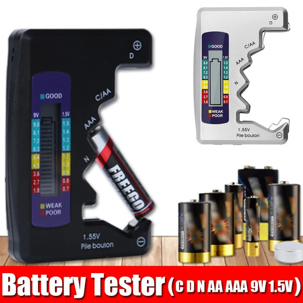 1PC Digital Battery Tester LCD Display C D N AA AAA 9V 1.5V Battery ...