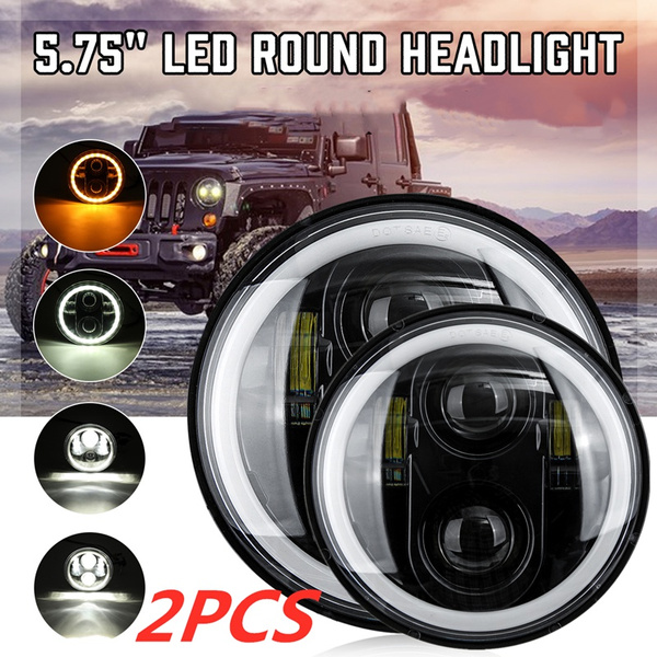 1/2PCS 5.75" 6000K 75W Waterproof Angle Eye Projector LED Round ...