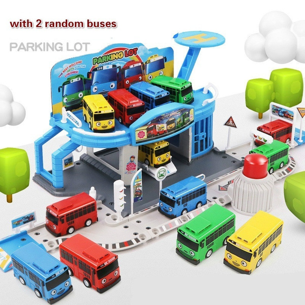 TAYO The Little Bus Toy Parking Lot Tayo Bus Kid's Toy Car Set Birthday ...