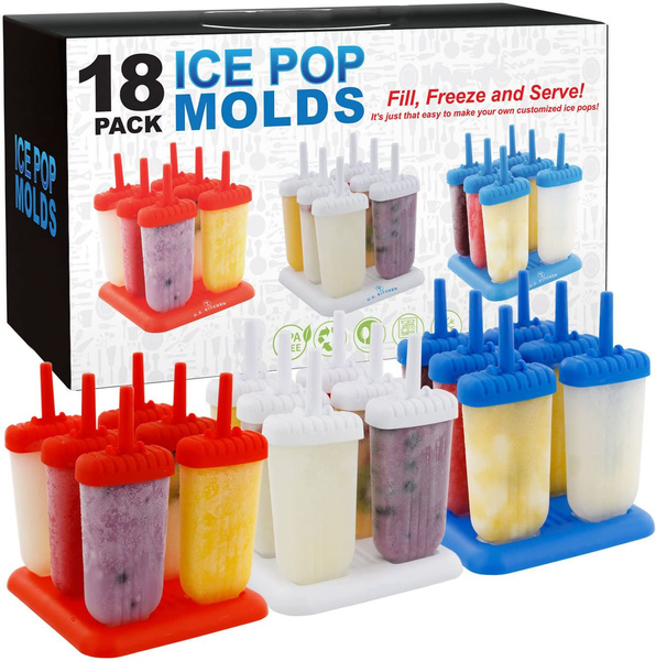 18-Piece Classic Reusable Jumbo Ice Pop Mold Set | Wish