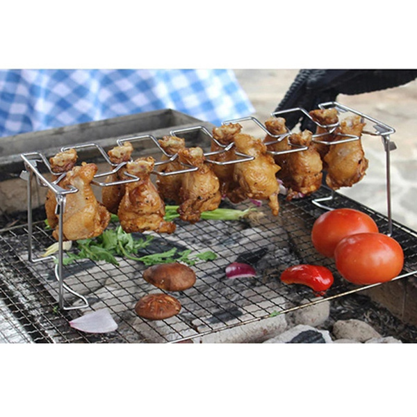Stainless Steel Chicken Leg Rack Folding Stainless Steel Grilled ...