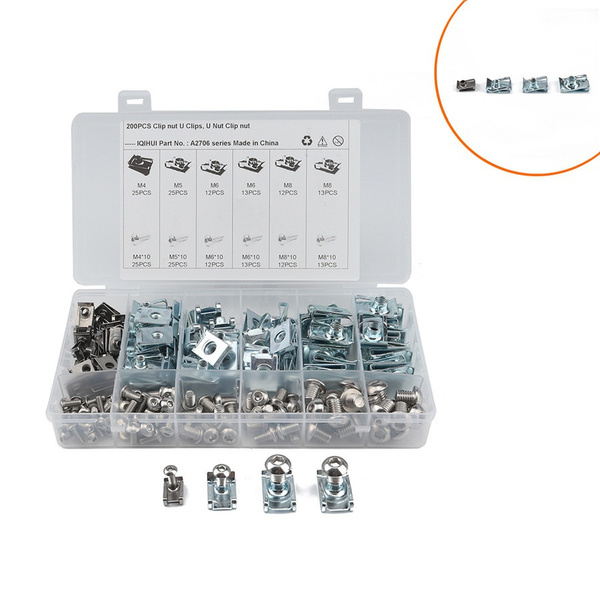200x Spire U Clips Chimney Nuts Fasteners M4 M5 M6 M8 Assorted Kits ...