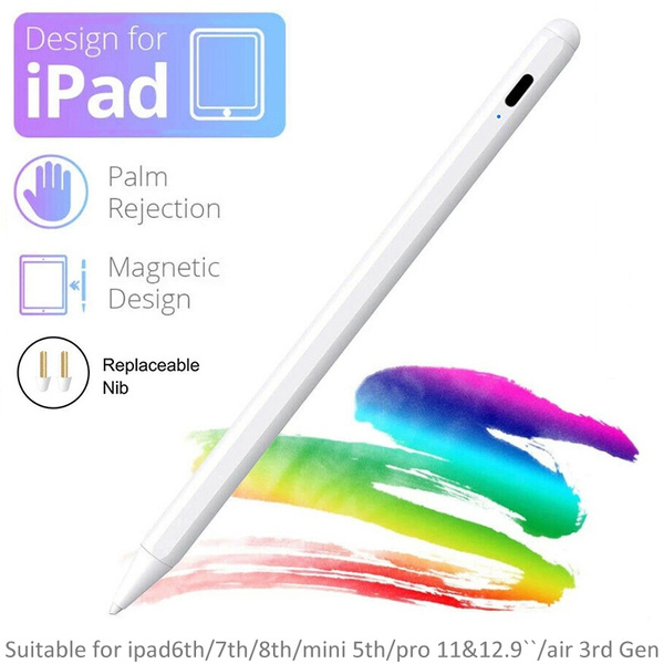 White Stylus Pen for iPad 6th/7th/8th/Mini 5th/Pro 11&12.9''/Air 3rd ...