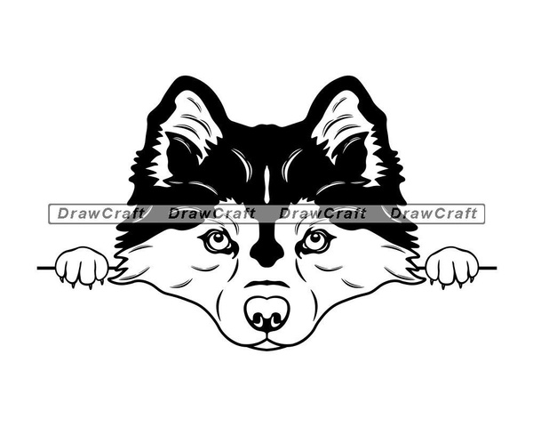 2PCS Peeking Pomsky Dog Head Vinyl Sticker Decal | Wish