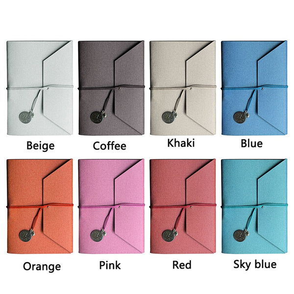 Creative PU Leather Cover Loose-leaf Tri-fold Notebook A5 Travel ...