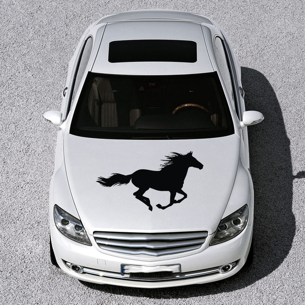 18" Long RUNNING HORSE MUSTANG ANIMAL CUTE DESIGN HOOD CAR VINYL ...