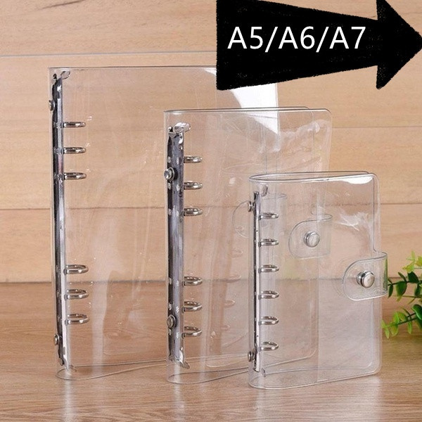 1Pc Transparent Color Plastic Clip File FolderA5/A6/A7 Notebook Loose ...