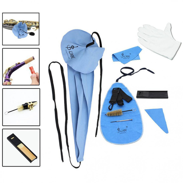 9pcs/set Saxophone Clarinet Flute Cleaning Tools Care Suit Artificial ...