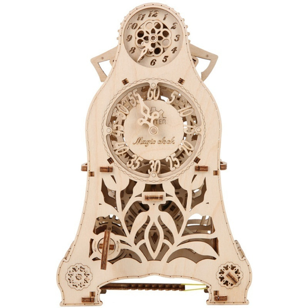 DIY Wooden Mechanical Transmission Model Magic Pendulum Clock Woodcraft ...