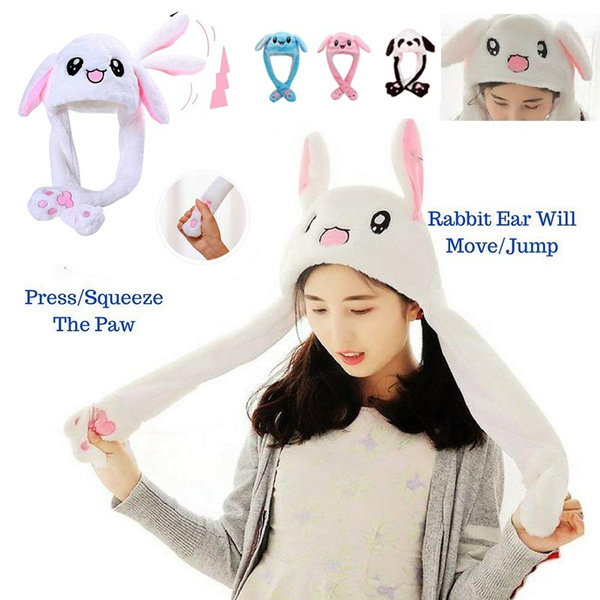 New Cartoon Rabbit Hat Plush Cosplay Rabbit Hat Panda Ear Hat Moving ...
