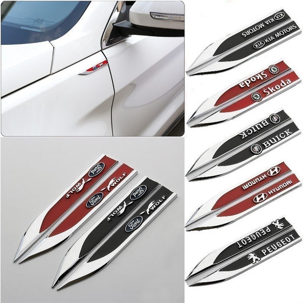 2pcs/lot Car Stickers 3D Metal Sports Style Side Fender Emblem Decal ...