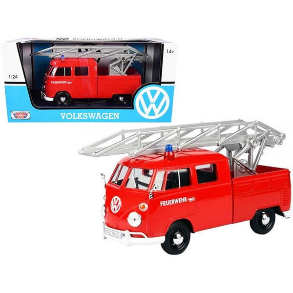 1/24 MOTORMAX Volkswagen Type 2 (T1) Fire Truck & Aerial Ladder Model ...