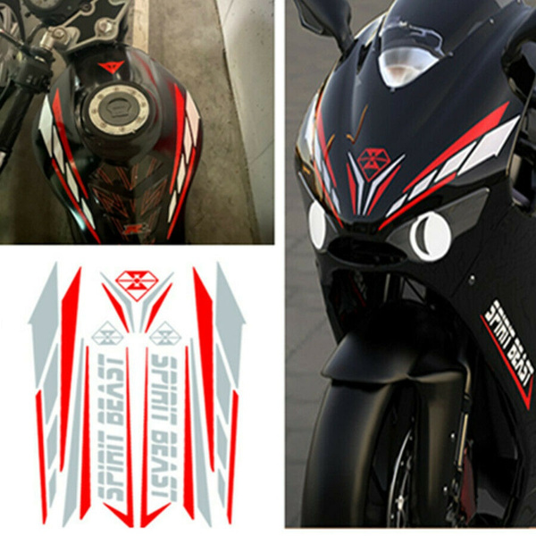 Motorcycle Racing Fuel Tank Decal Sticker Reflective Stripe Decal ...