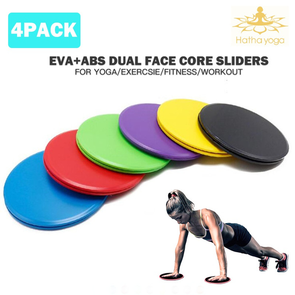 Hatha Yoga 2/4PACK Core Sliders Dual Sided - Use On Carpet Or Hardwood ...