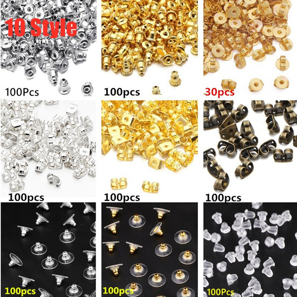 New 30-100pcs Soft Silicone Rubber Earring Back Stoppers for Stud ...
