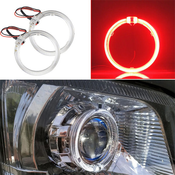 2pcs 2.5" I.D. Red LED Light Angel Eyes Halo Ring Car Headlight DRL ...