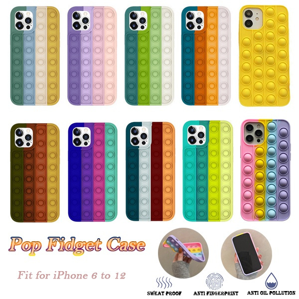 10 Colors Pop Fidget Reliver Stress Toys Push It Bubble Silicone ...