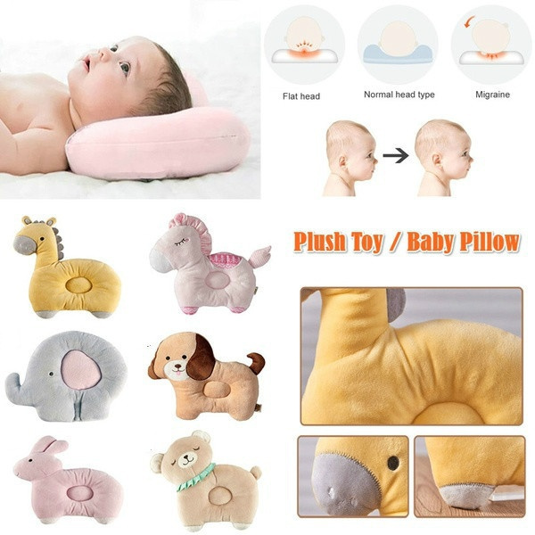 Animal Shape Breathable Baby Anti-head Shape Pillow Baby Sleep ...