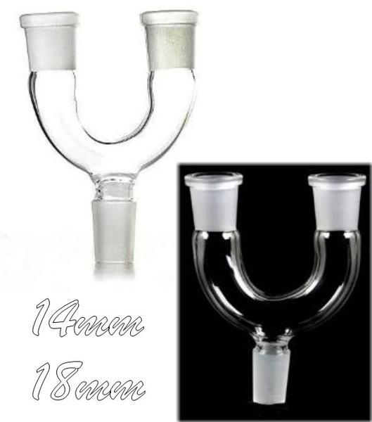 14mm Smoking Thick Glass adapter 18mm female male double bowl adapter ...