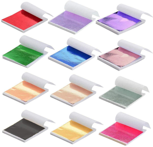 10pcs Gilding Imitation Gold Sliver Copper Foil Papers Art Craft Design ...