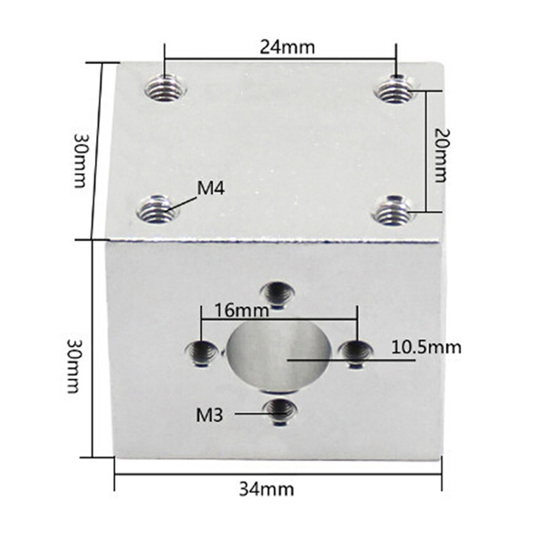 T8 Screw Nut Conversion Seat 3D Printers Parts T8 Trapezoidal Nuts Lead ...