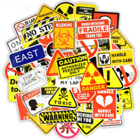 25/50 PCS Warning Stickers Danger Banning Signs Reminder Waterproof ...