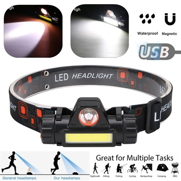 Portable Mini Q5 COB LED Rechargeable Headlamp Torch Headlight ...