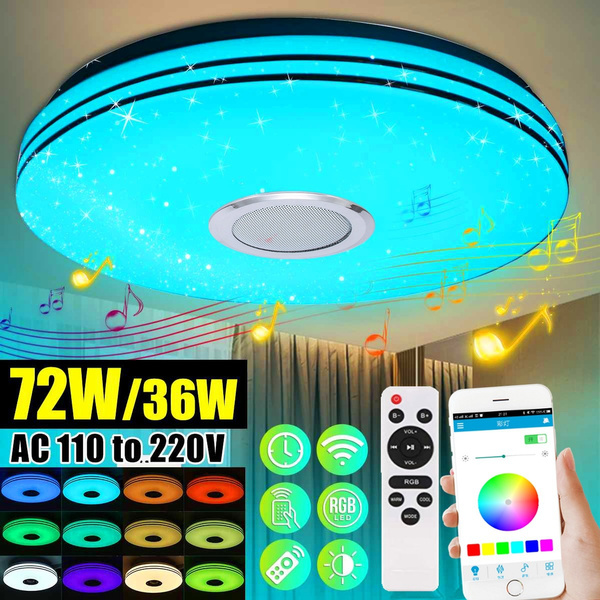 Modern Bluetooth RGB Mode LED Ceiling Lights Home Lighting 72W APP ...