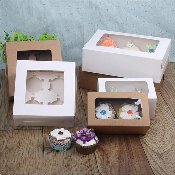 1/5/10Pcs 2/4/6/12 Holes Portable Cardboard Cupcake Boxes Packaging Cup ...