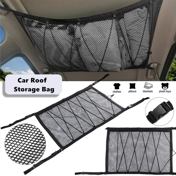 SUV Car Ceiling Storage Pocket Car Roof Net Bag Car Universal Storage ...