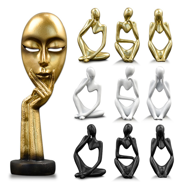 Simplicity Thinker Character Statue Resin Sculpture Abstract Figurine ...