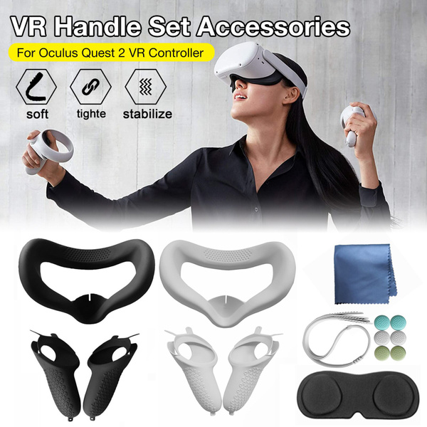 VR Protective Cover Set For Oculus Quest 2 Soft Silicone Eye Mask Cover ...