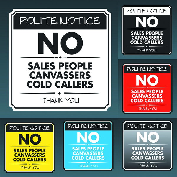 10 Colours Stop Cold Calling Door Sticker No Junk Mail Sales People ...