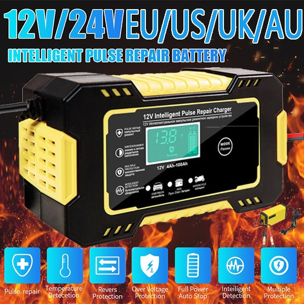 New 12V Pulse Repair Charger Smart Digital LCD Display Battery Charger ...
