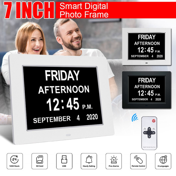 7'' LED Large Digital Day Clock Calendar Dementia Date Week Month Year ... 7'' LED Large Digital Day Clock Calendar Dementia Date Week Month Year ...